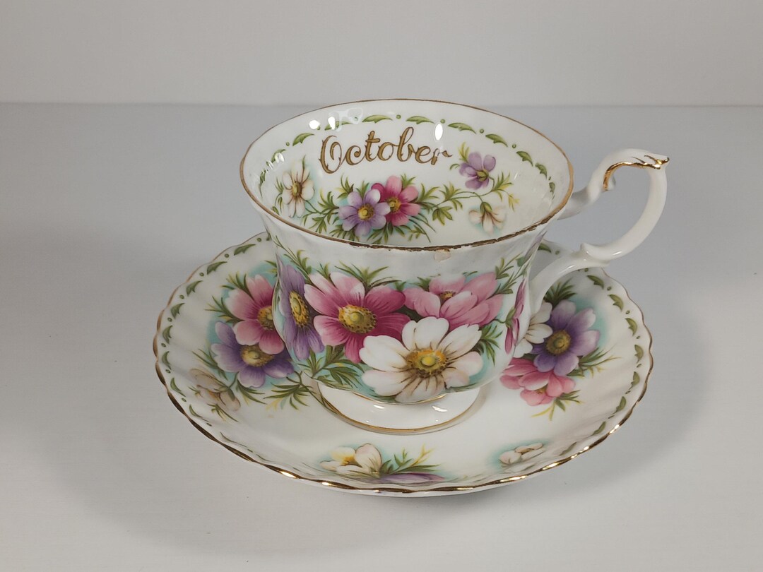 Royal Albert Flowers of the Month "october" Tea Cup and Saucer Set-gift ...
