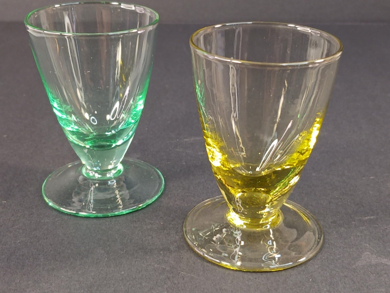 Cordial Glasses Set Two Elegant Barware Retro Collectible Decor ...