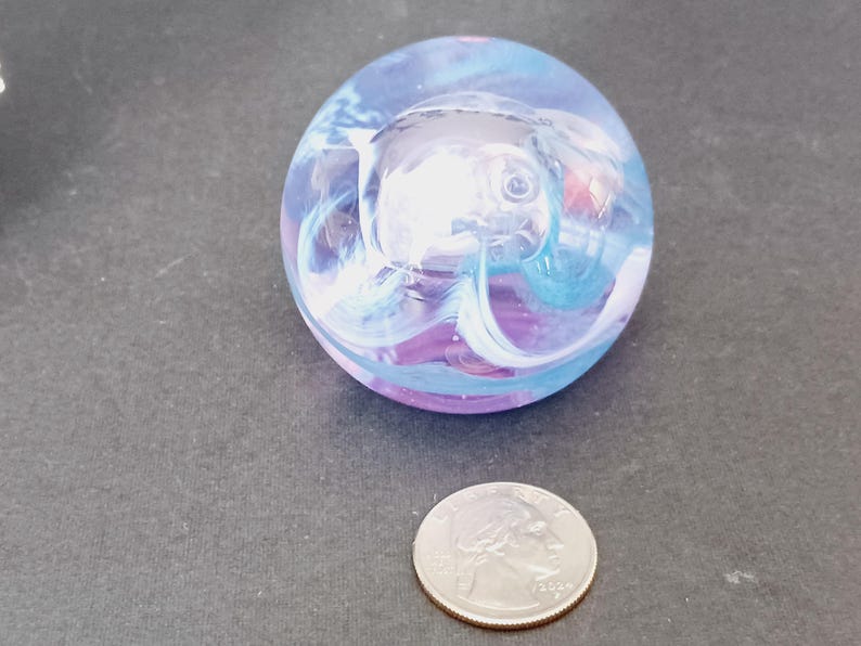 Vintage Caithness Mooncrystal Blue Swirl Glass Paperweight Scottish Art ...