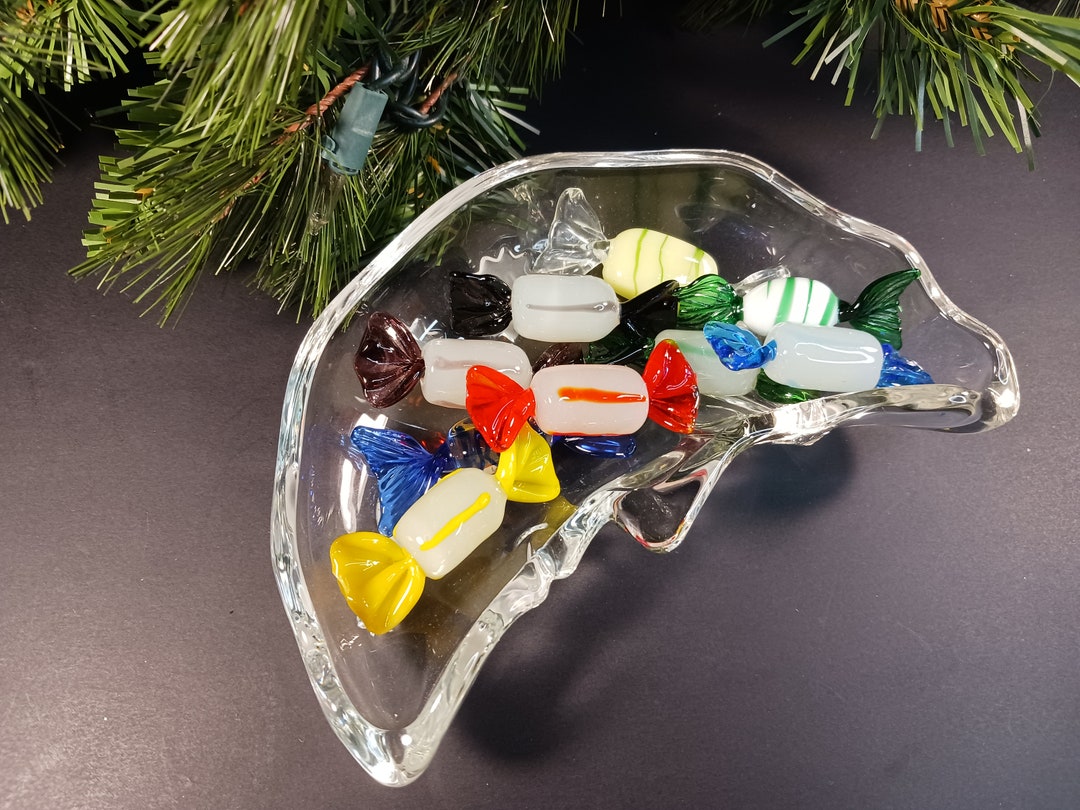 Vintage Blown Glass Twist Candies, Christmas Hard Candy, Glass Bonbons ...