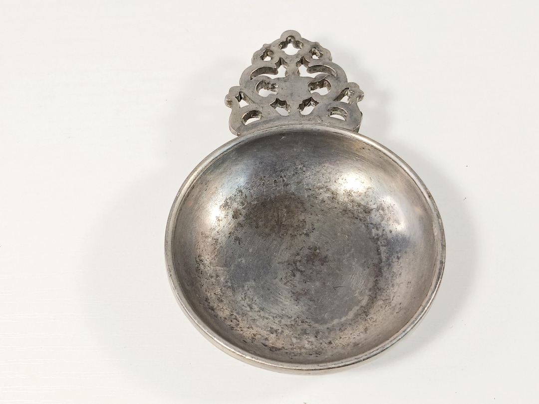 Vintage Stede Pewter Dish With Filigree Handle - Small Silver Tray for ...