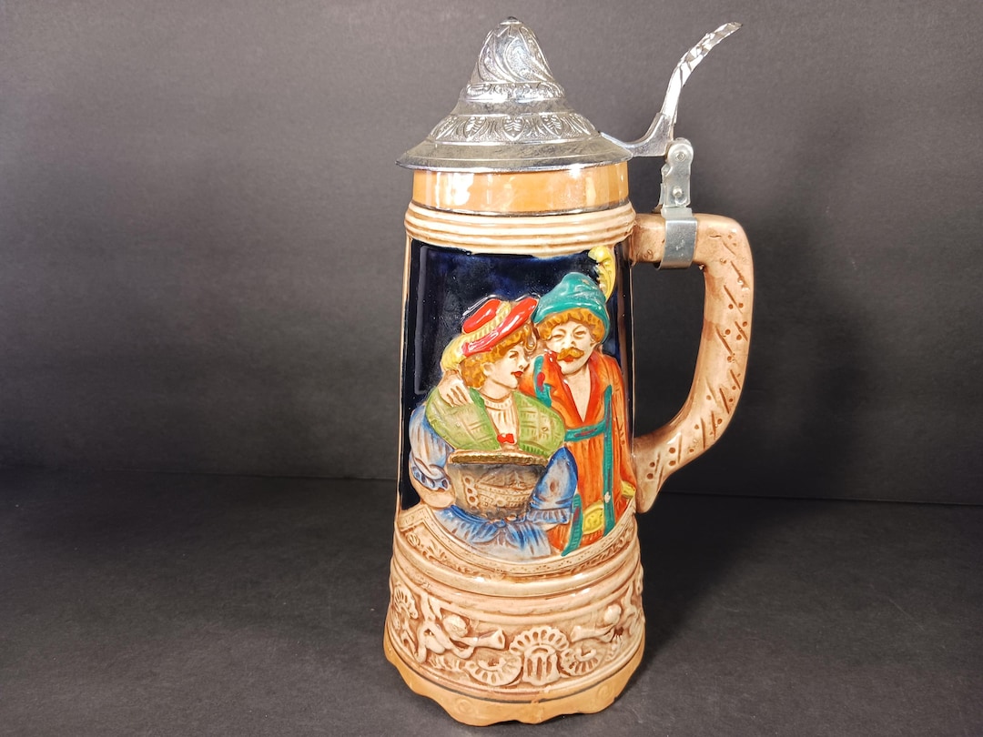Vintage Beer Stein With Built-in Music Box – Hand-painted Ceramic Stein ...