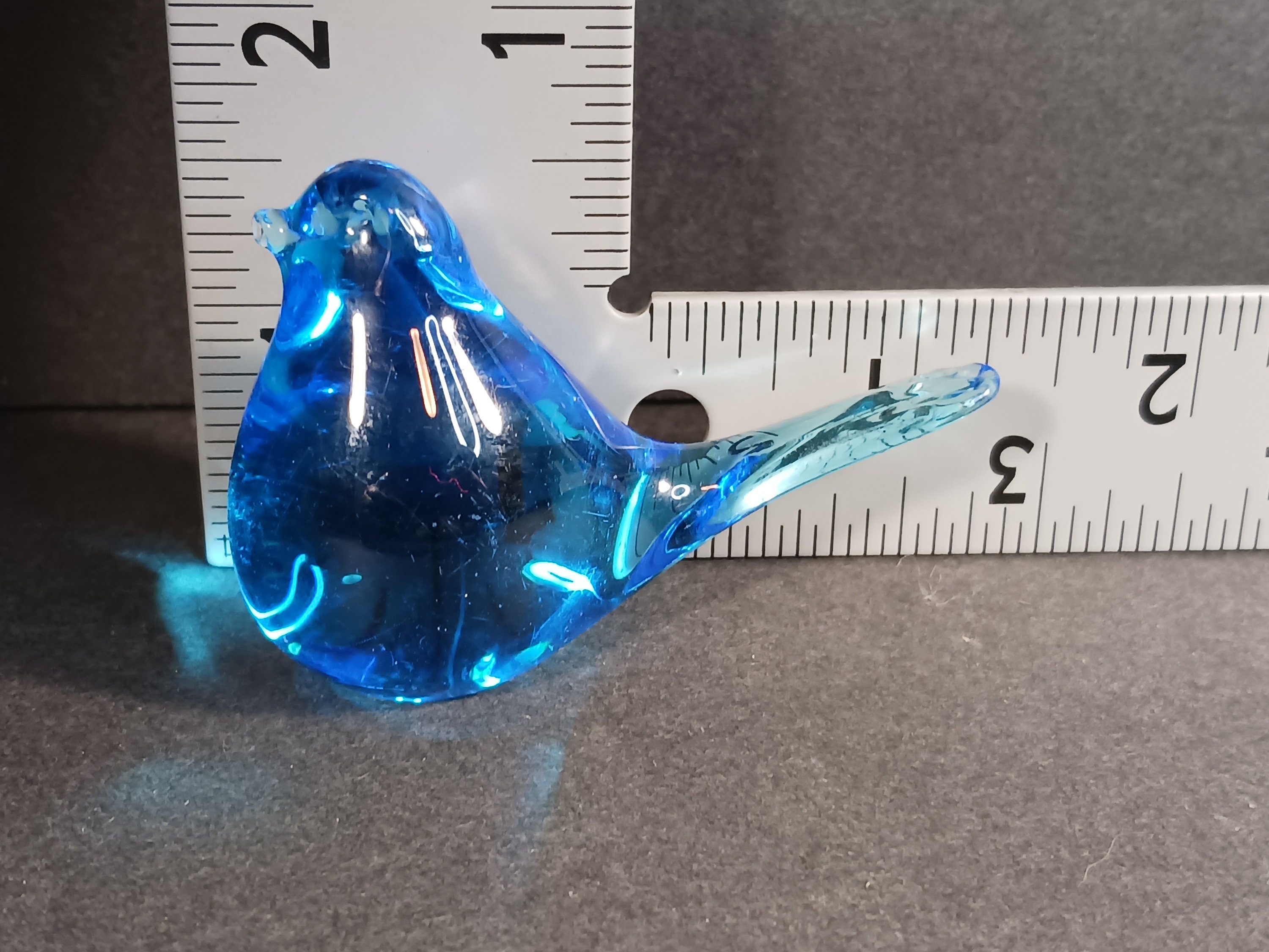 Petite Art Glass Bird Paperweight Exquisite Art Glass Blue Bird Hand ...