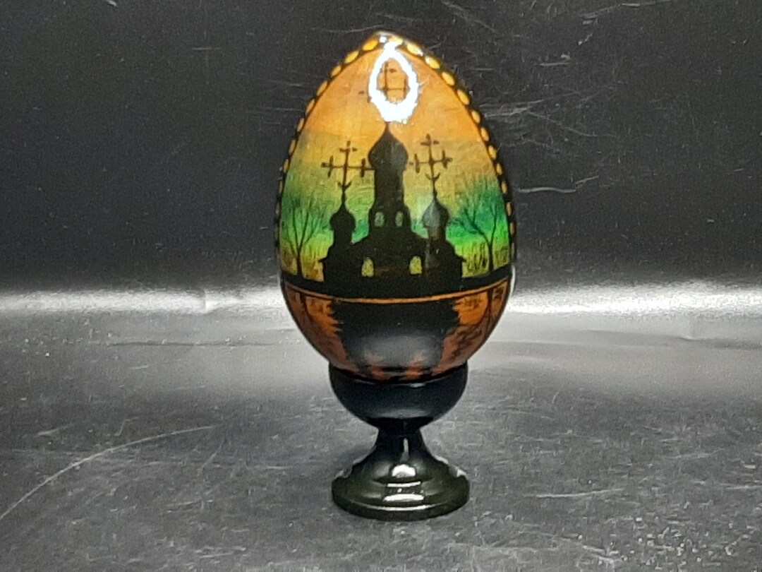 Exquisite Hand-painted Russian Wooden Lacquer Easter Egg: - Etsy