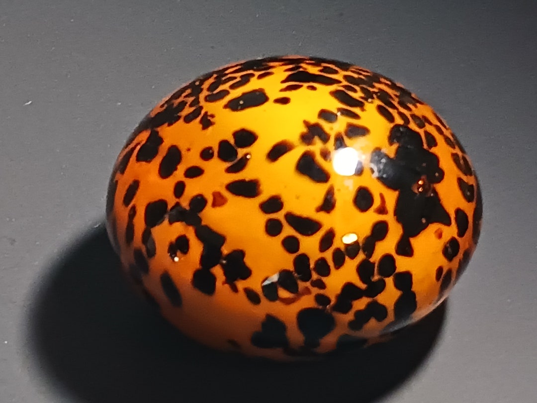 Orange Art Glass Paperweight With Black Spots Elegant Office Gift - Etsy