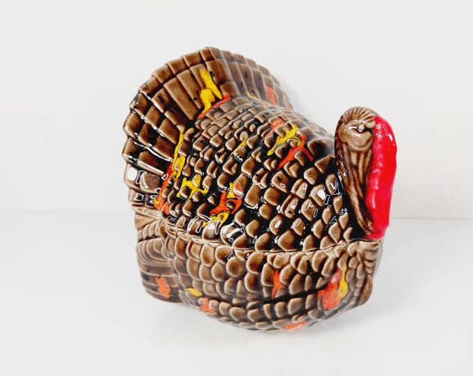 Vintage 1970s Ceramic Turkey Lidded Bowl – Thanksgiving Candy Dish or ...