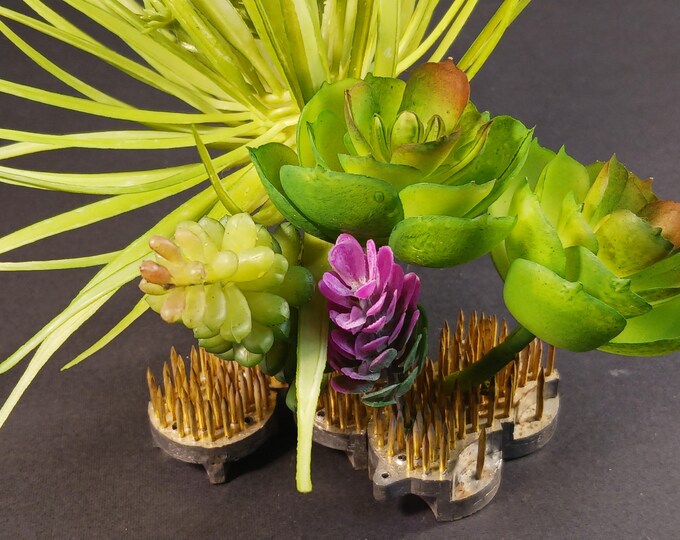 Vintage Interlocking Japanese Ikebana Kenzan, Set of 6 Metal Flower ...