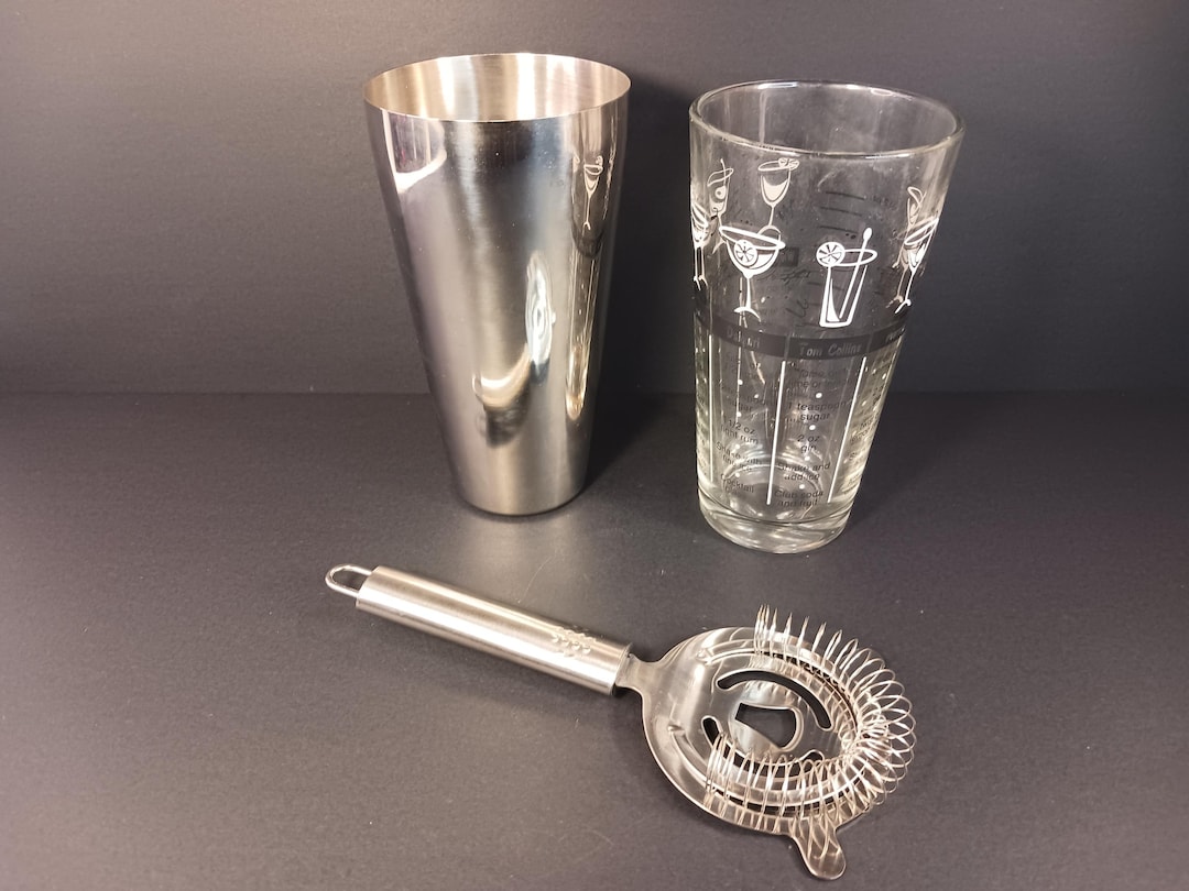 Classic Cocktail Set-vintage Cocktail Shaker Set With Recipe Glass ...