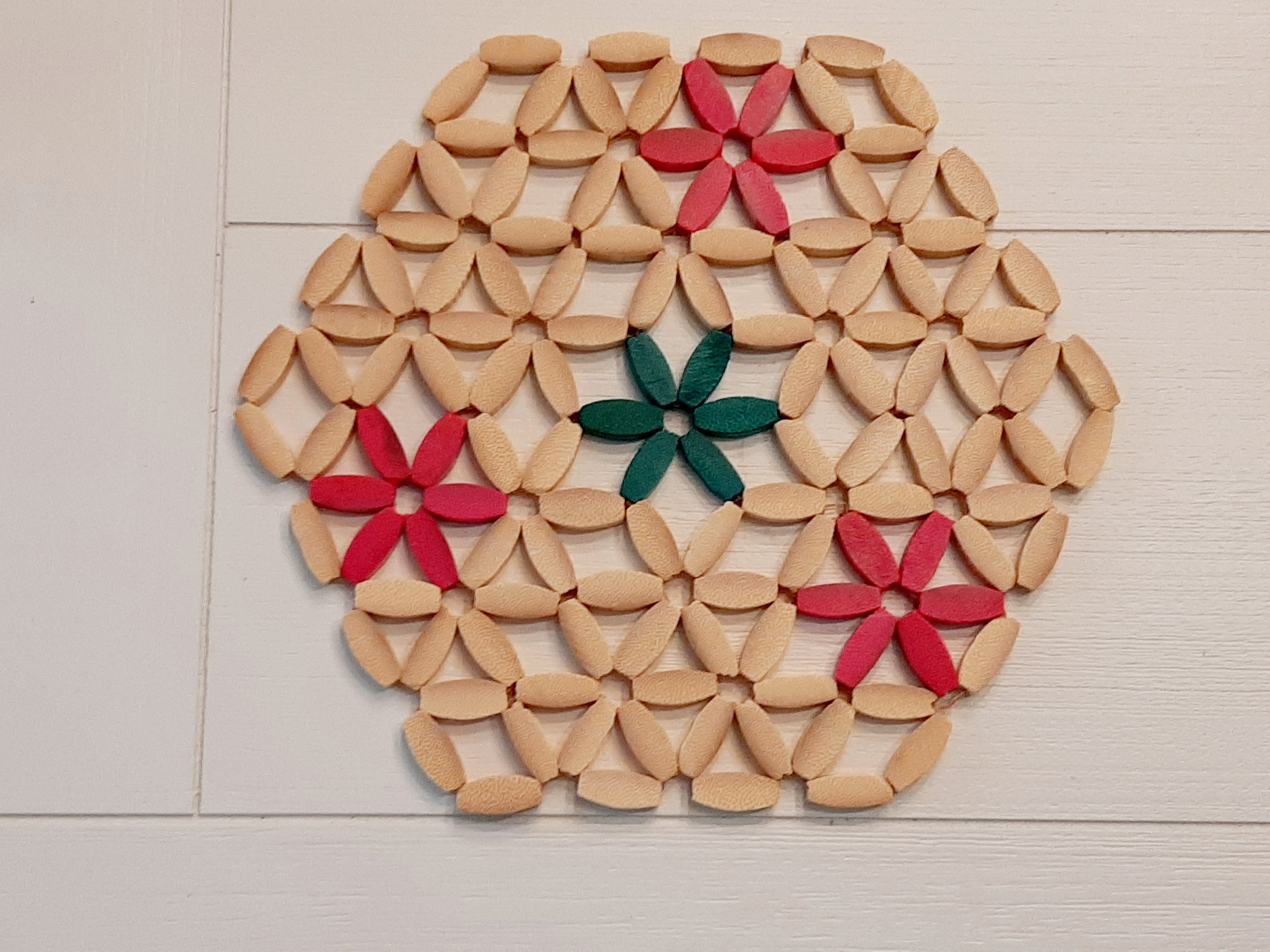 Vintage Trivets Bohemian Style Wooden Beaded Trivet Unique Trivet Wall ...