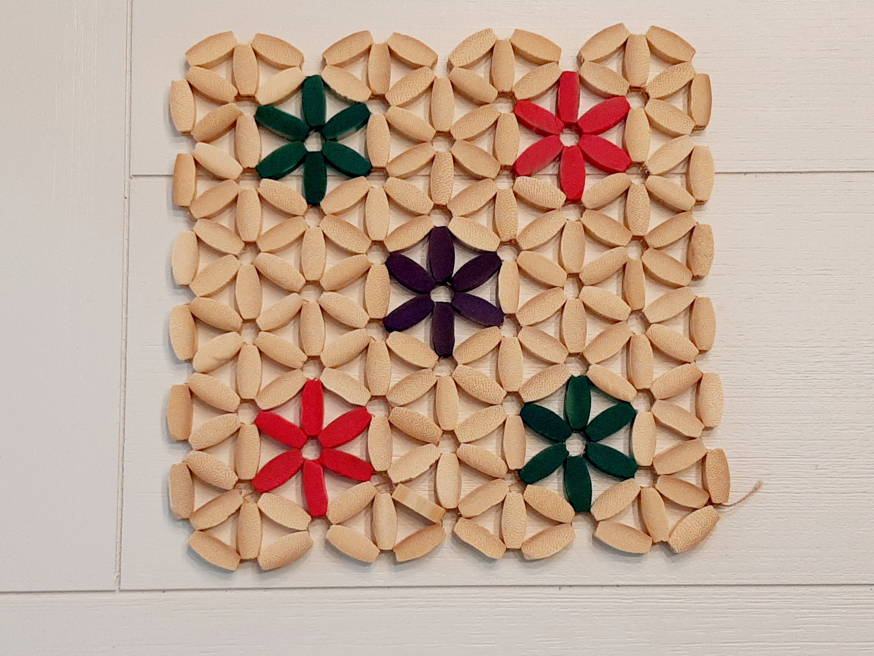 Vintage Trivets Bohemian Style Wooden Beaded Trivet Unique Trivet Wall ...