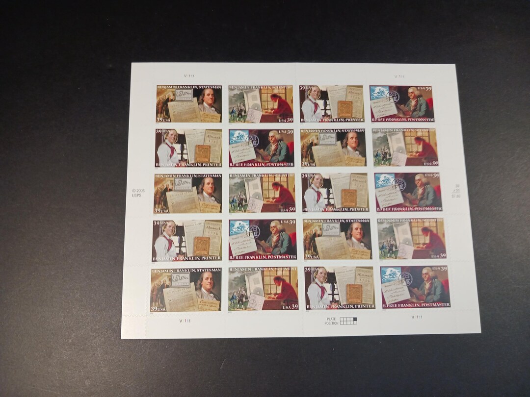 Vintage Postal Stamps Benjamin Franklin 39-cent Stamps - 2005 Unused ...