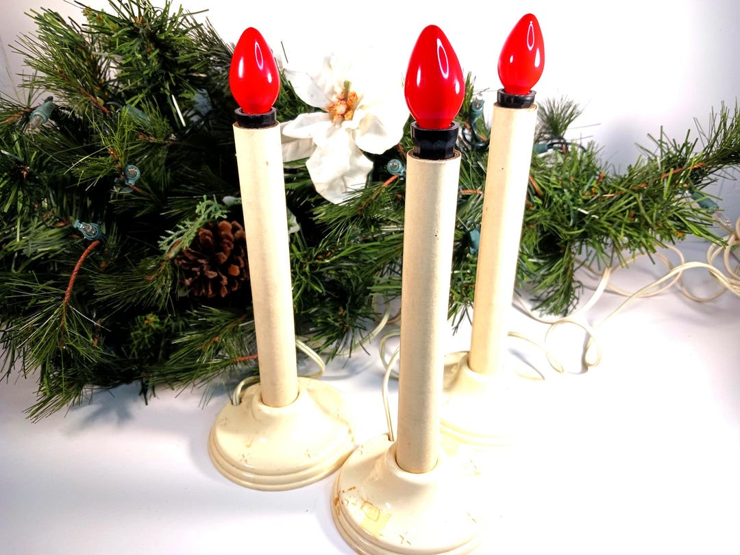 Set of 3 Vintage Peerless Tree Lite Co. Cardboard and Plastic Electric ...