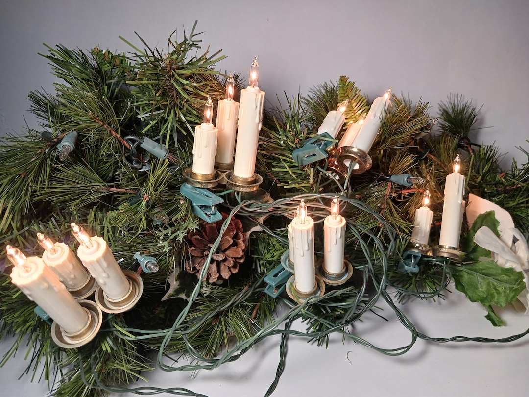 Bronson 15 Candle Lights – Vintage Christmas Tree Lights – Clip-on ...