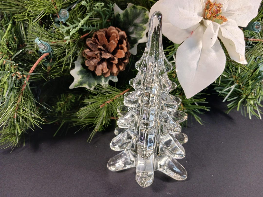 Vintage Hand Blown Crystal Christmas Tree - 6" Glass Pine Decor - Etsy