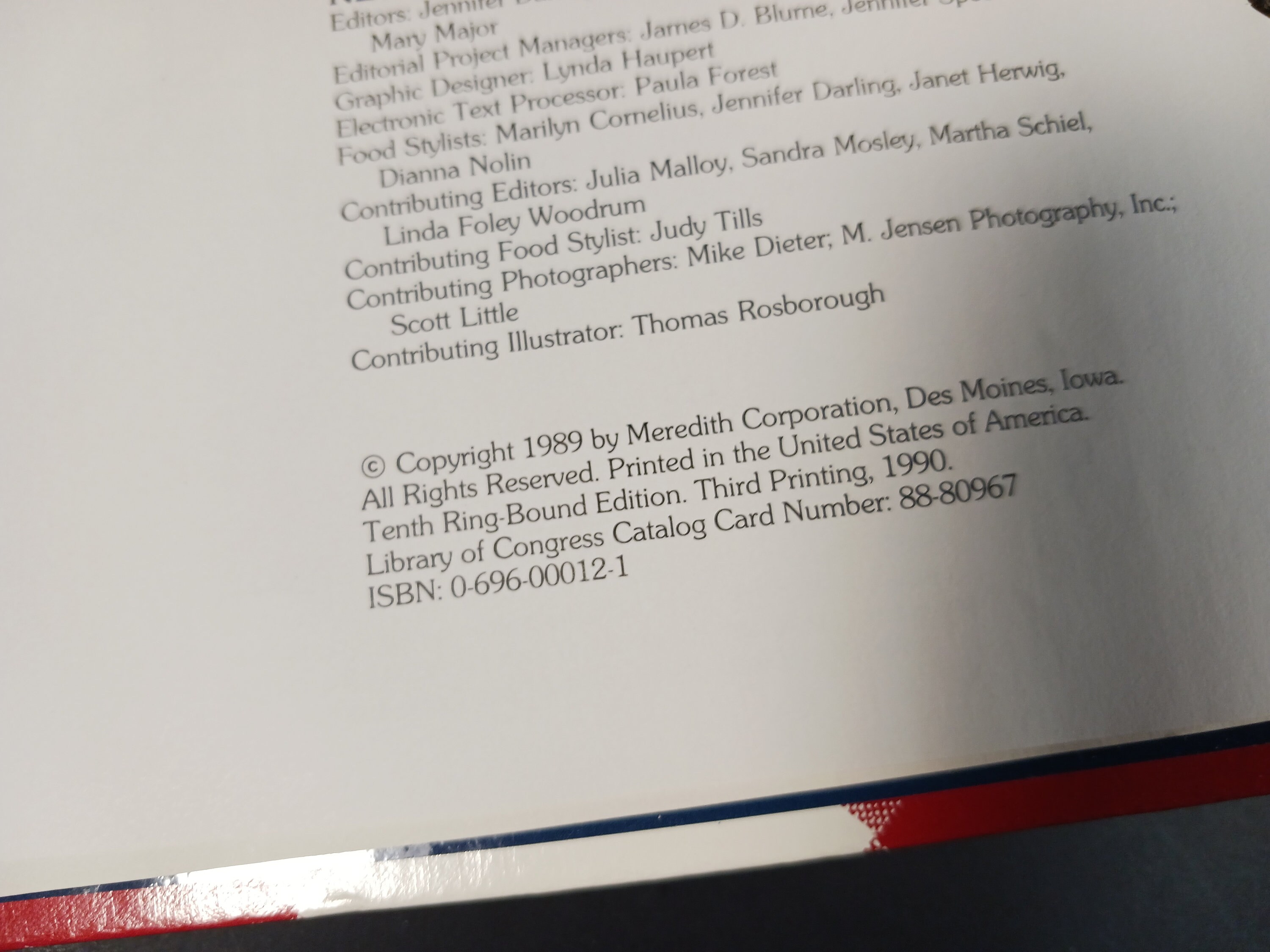 Vintage Cookbook 1990 Gingham Cover Cookbook-better Homes and Garden ...