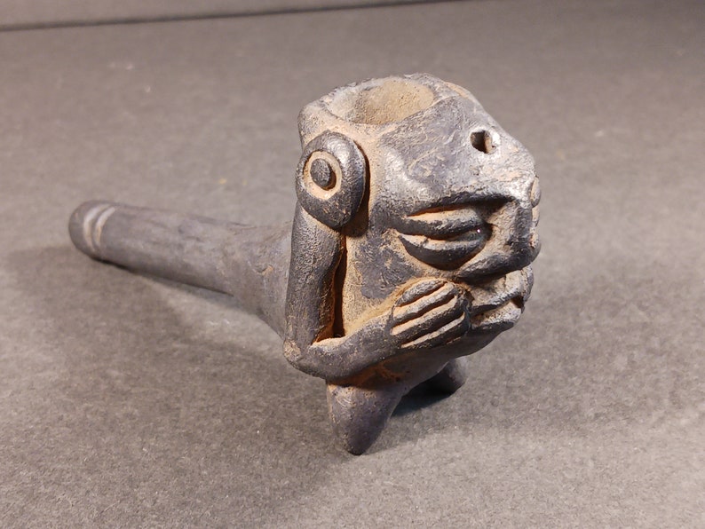 Vintage Mayan Aztec Smoking Pipe Clay Pottery Unique Gift - Etsy