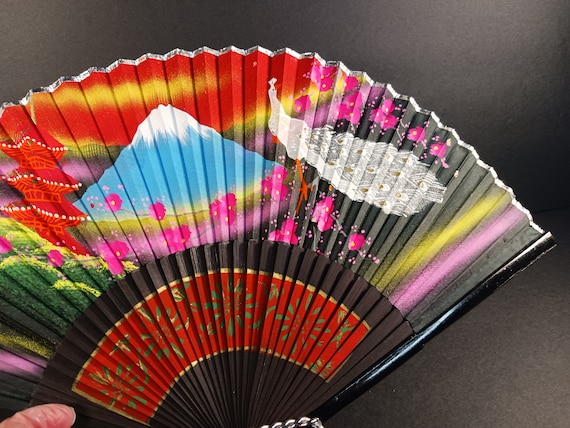 Vintage Hand Fan- Handcrafted Wooden Folding Hand Fan… - Gem