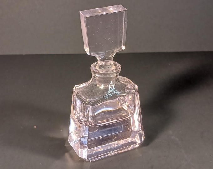 Vintage Pink Cut Glass Crystal Perfume Bottle Art Deco Lead Crystal ...
