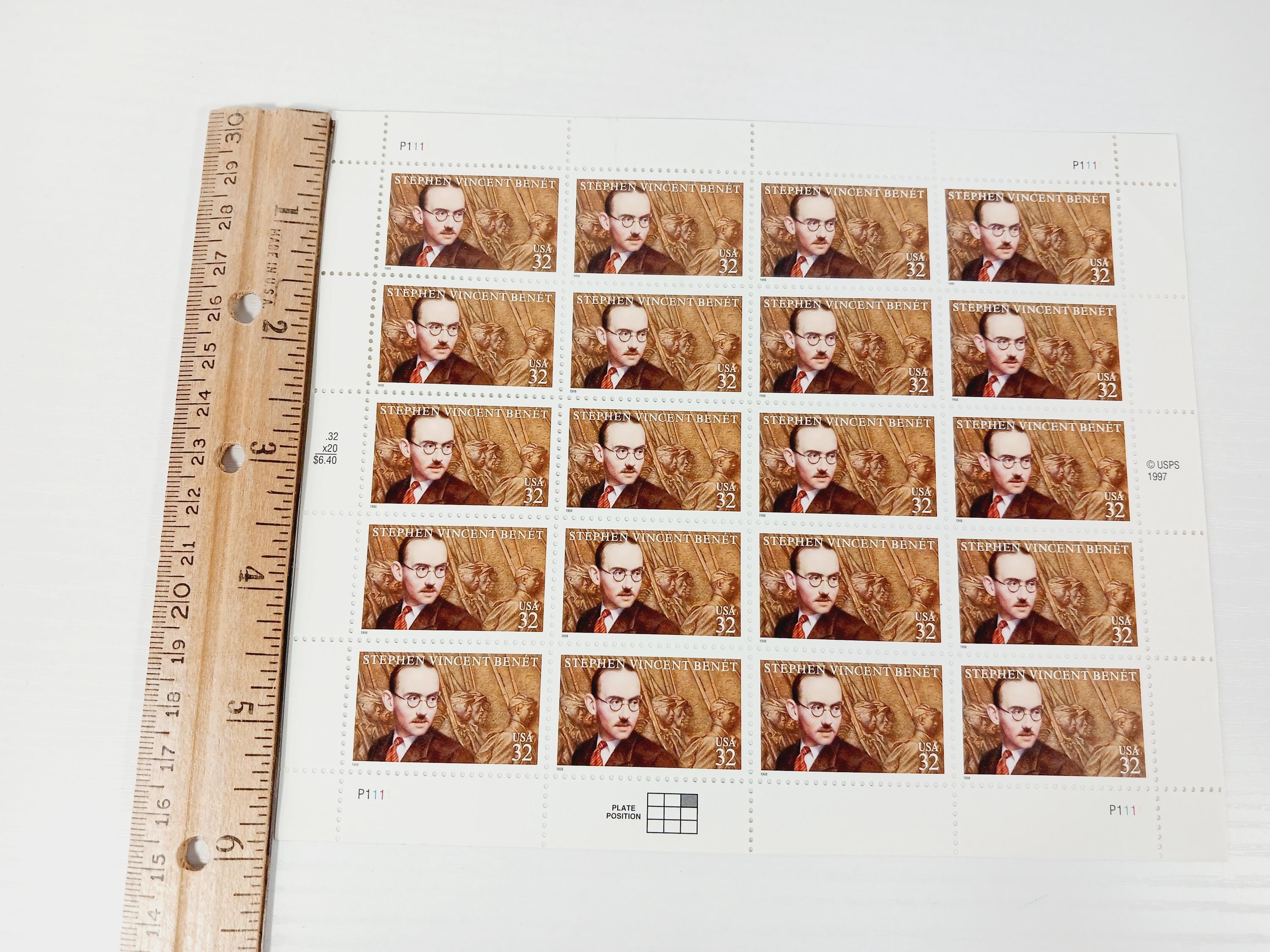 Stephen Vincent Benét 1997 US Postage Stamps, Literary Arts Series ...
