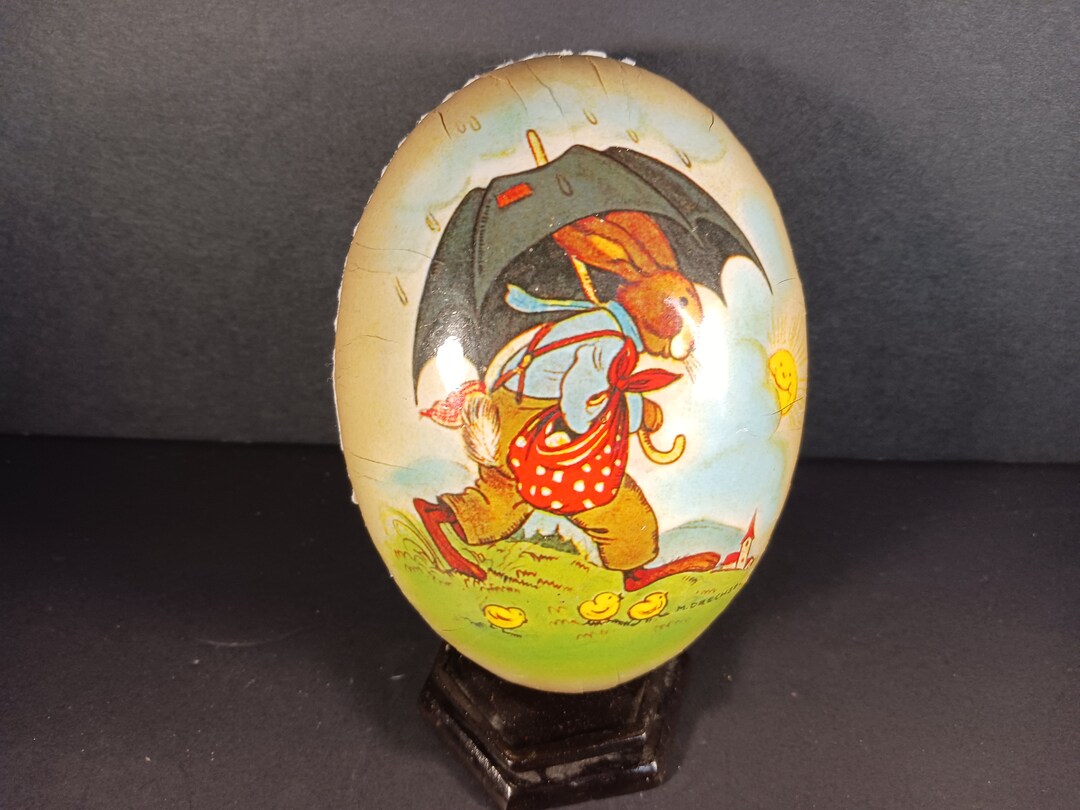 Vintage Paper Mache Egg Made in Germany Nestler Paper Mache Easter Egg ...