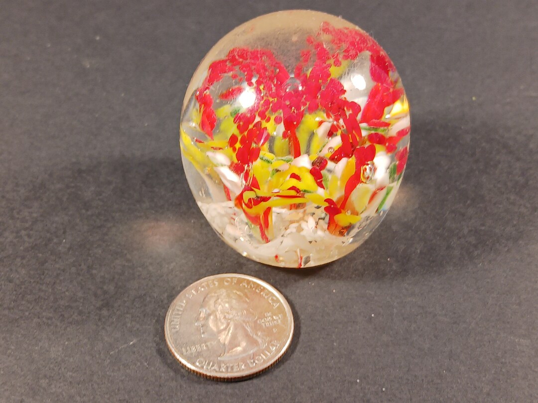 Vintage Art Glass Paperweight-murano Style Mini Paperweight, Yellow and ...