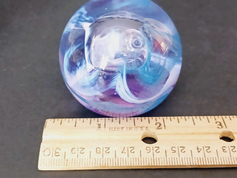 Vintage Caithness Mooncrystal Blue Swirl Glass Paperweight Scottish Art ...
