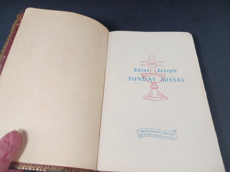 Vintage Saint Joseph Sunday Missal 1953 1957 Large Type Black Cover ...