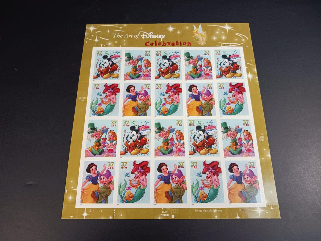 Vintage Unused Stamps -sheet of Unused Disney Postage Stamps - the Art ...