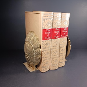 Vintage Brass Shell Bookends Clam Shell Book Shelf Decor Office Decor ...