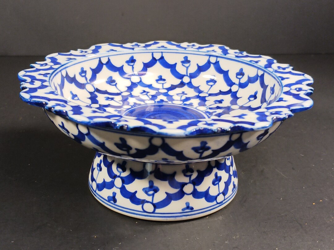 Hand-painted Porcelain Footed Plate Versatile Elegance for Snacks ...