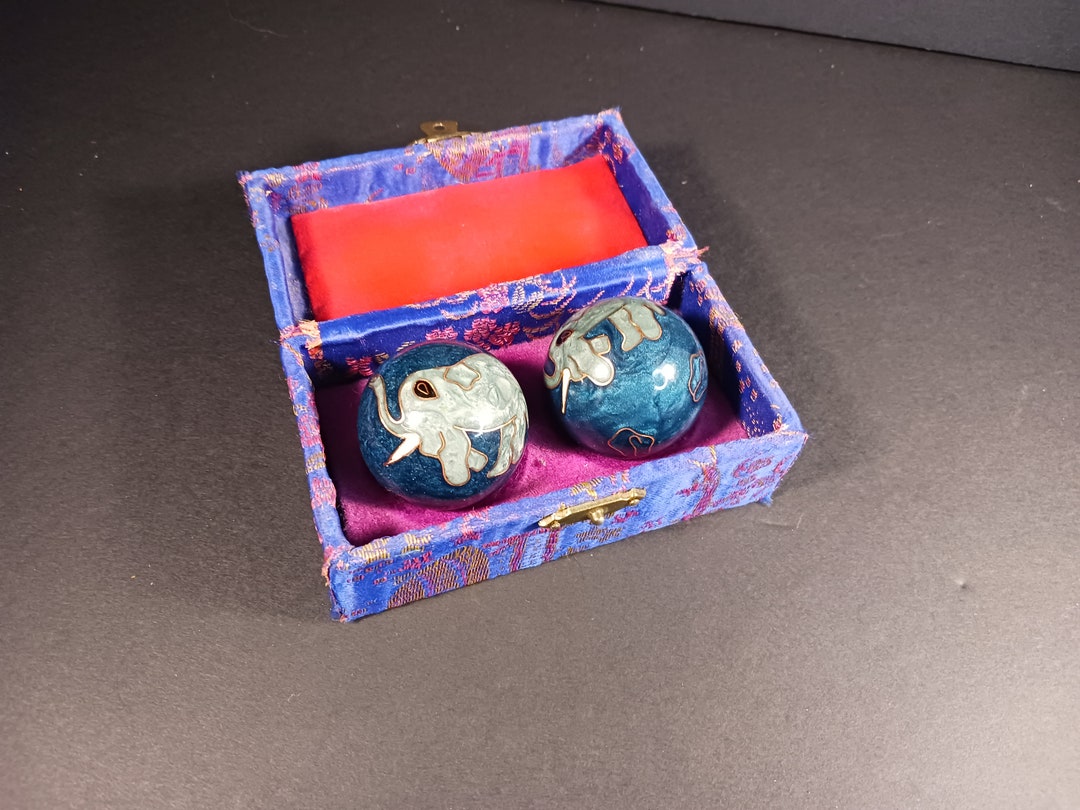 Harmony of Chinese Baoding Iron Balls: Elephant Design in Original Box ...