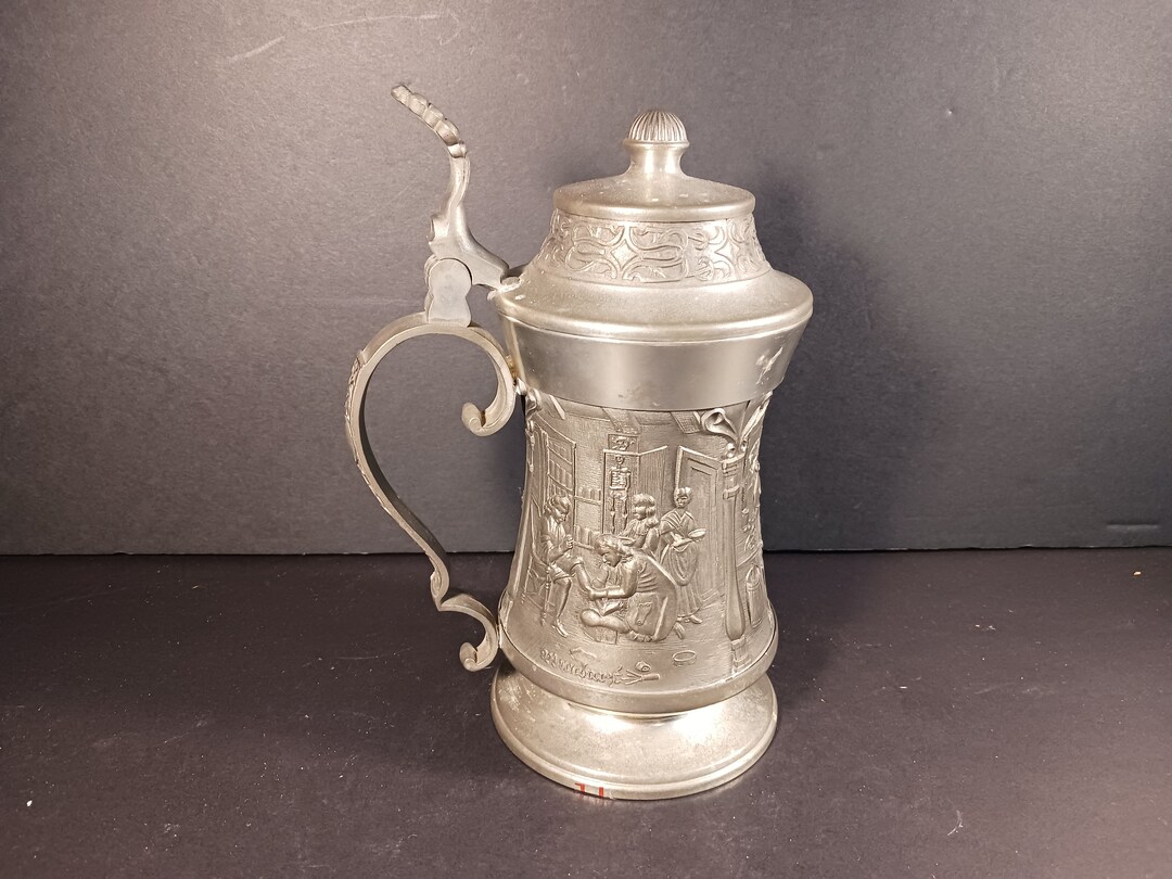 Vintage Stein- Metal Beer Stein- German Stein- Granningloh Pewter Stein ...
