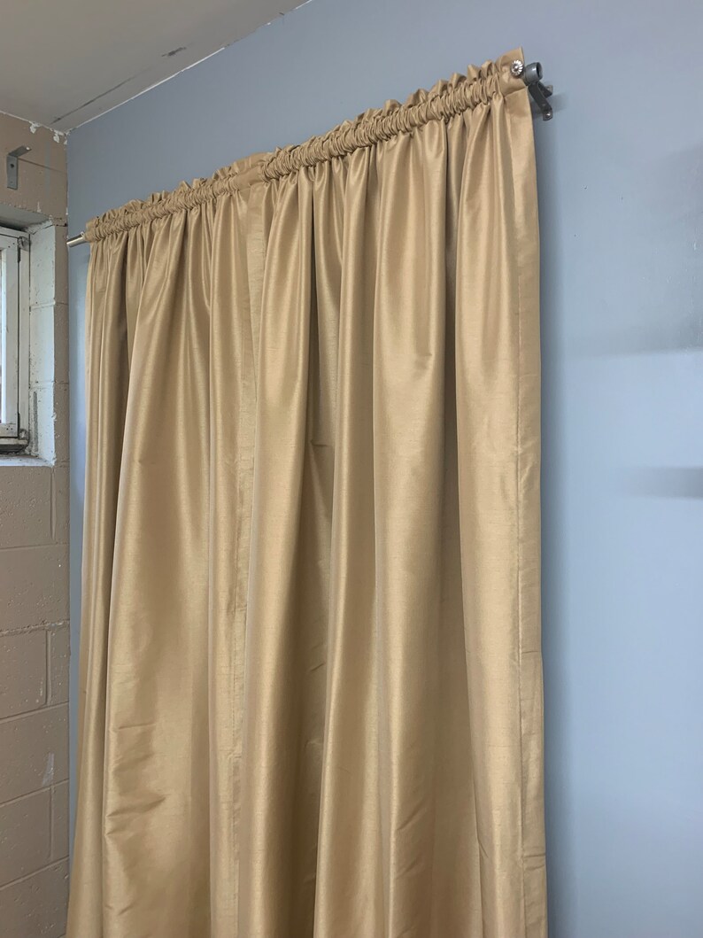 Custom Made Faux Silk Rod Pocket Drapery Panels - Etsy