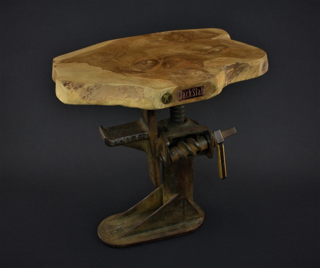 Jack Slab | Adjustable Side Table Made From Antique Jack. - Etsy