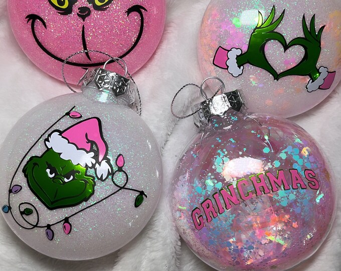 Pink Grinchmas Ornament Set - Etsy