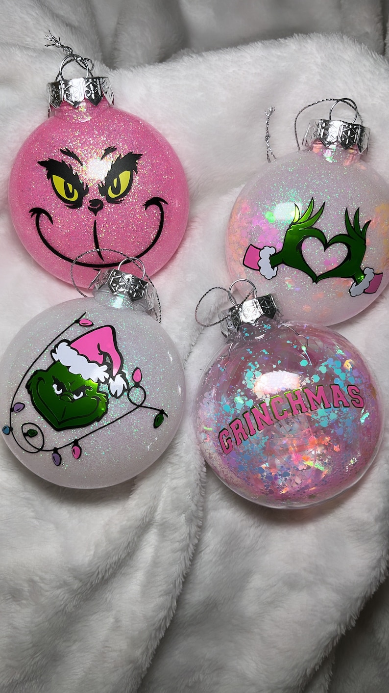 Pink Grinchmas Ornament Set - Etsy
