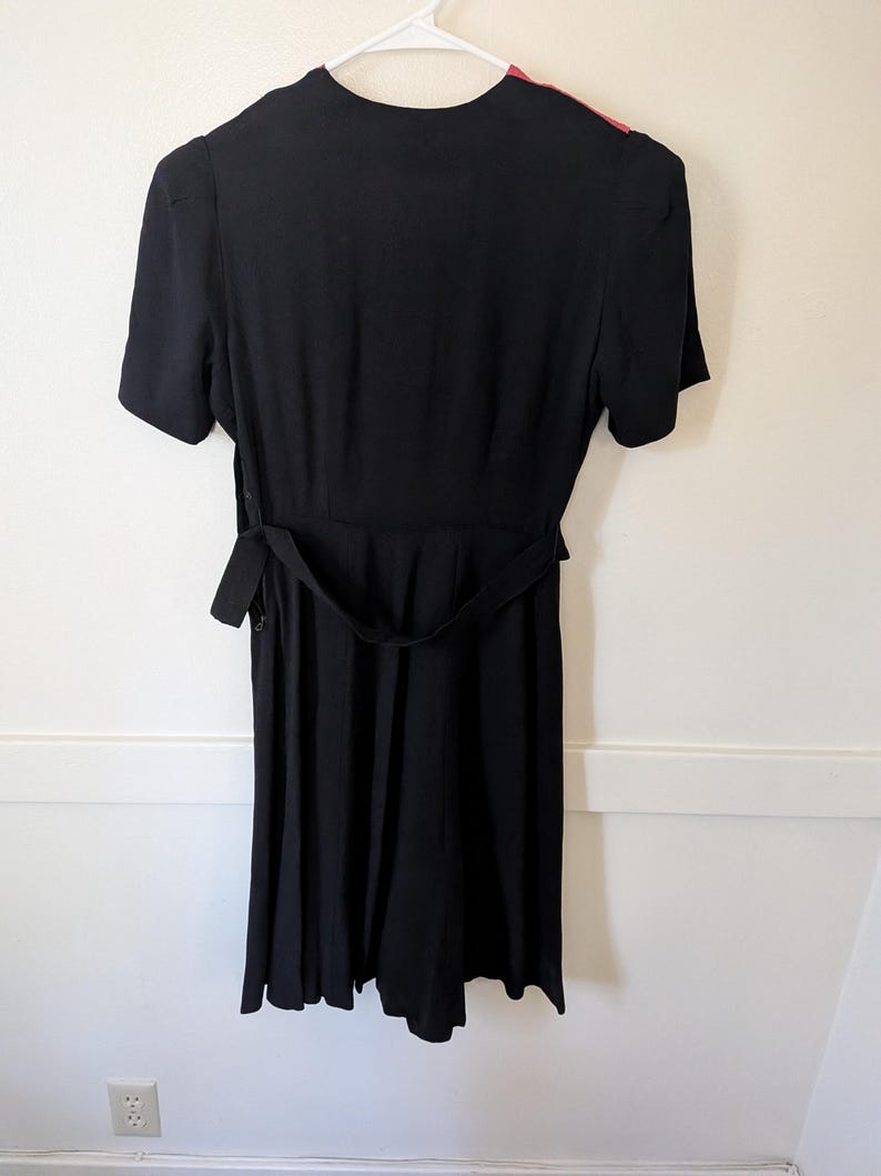 1930s 1940s Colorblock Dress M Vintage Pink and Black - Etsy
