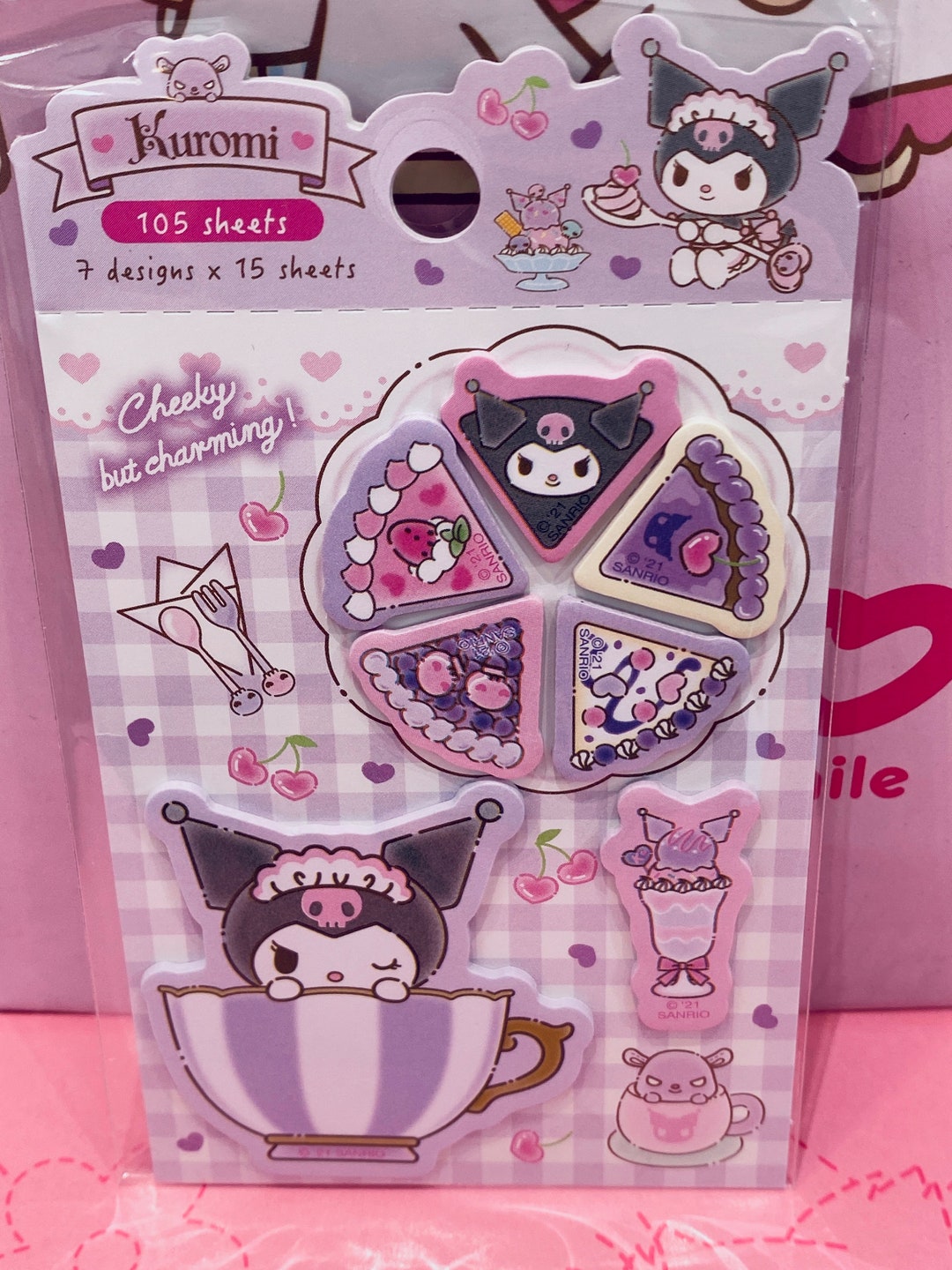 Sanrio Kuromi Sticky Notes Set Sanrio Authentic - Etsy