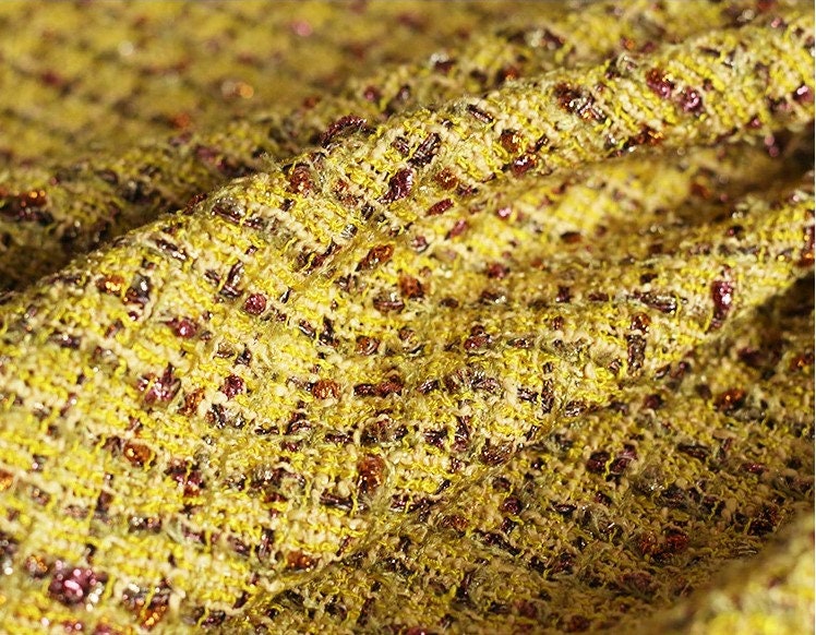 Jacquard Weave Plaid Wool Tweed Fabrics Garment Materials Autumn Women ...