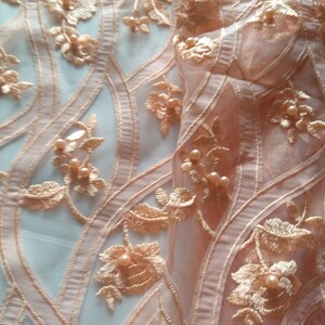 5yds - Vintage French Embroidered Mesh Lace for Bridal, Wedding ...