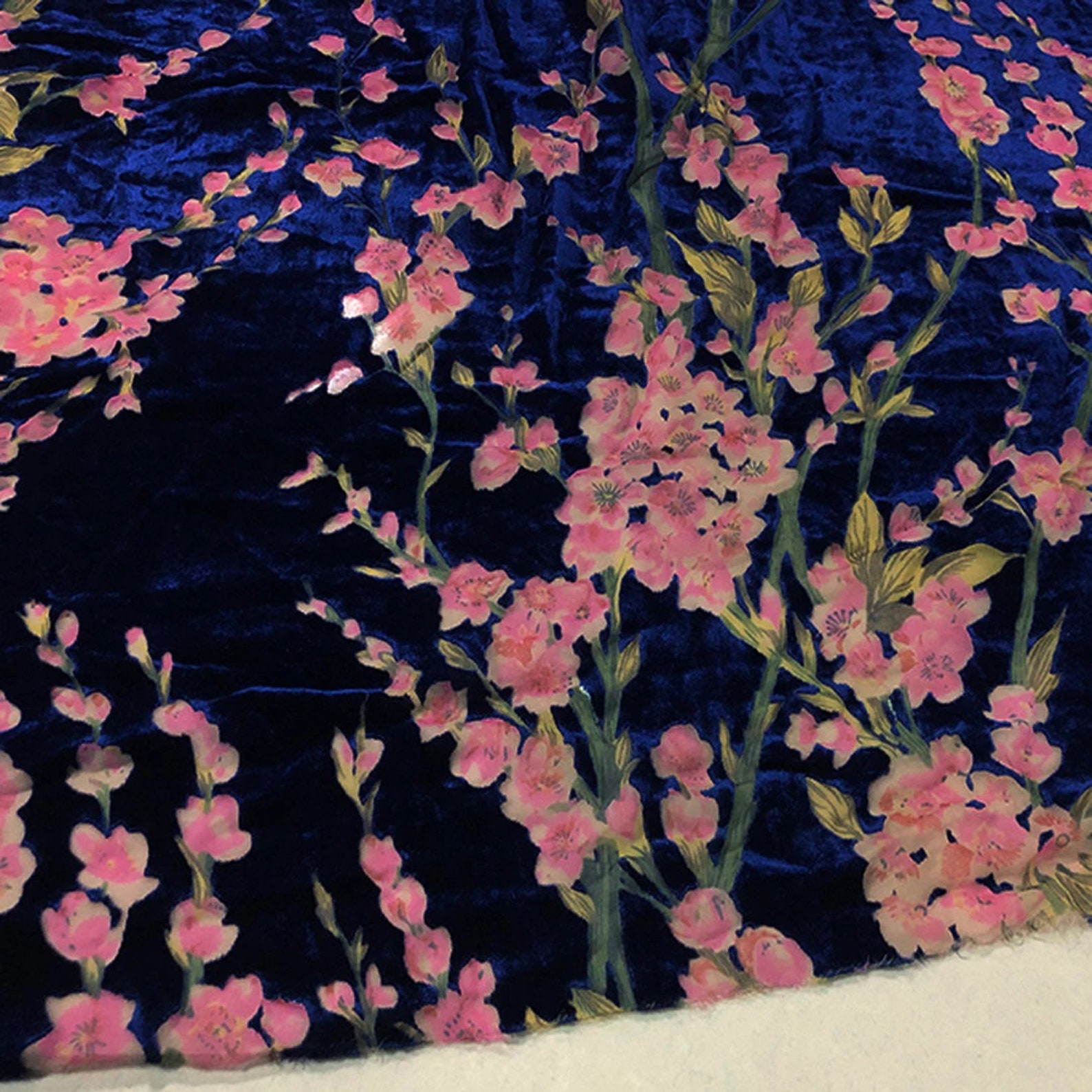 Floral Velvet Flock for Wedding, Bridal, Evening Wear, Special Occasion ...
