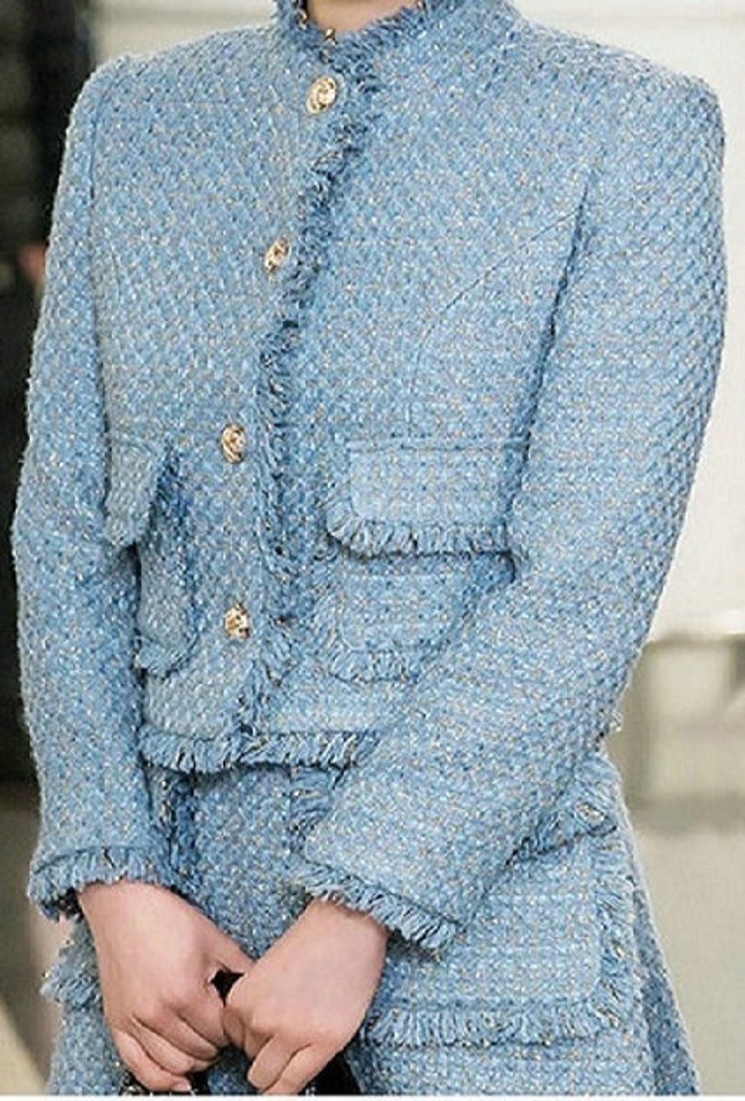 Tweed Fabric Has Gold Thread Weave for Suite, Jacket, Everyday Wear ...