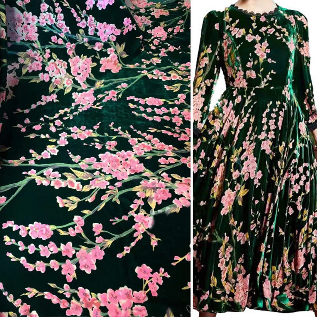 Floral Velvet Flock for Wedding Bridal Evening Wear Special - Etsy