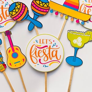 Fiesta Cupcake Toppers - Set of 12 | Fiesta Party | Cinco De Mayo - Etsy