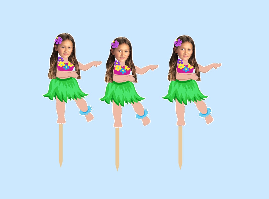 Personalized Luau Cupcake Toppers - Set of 12 | Personalize With Your ...