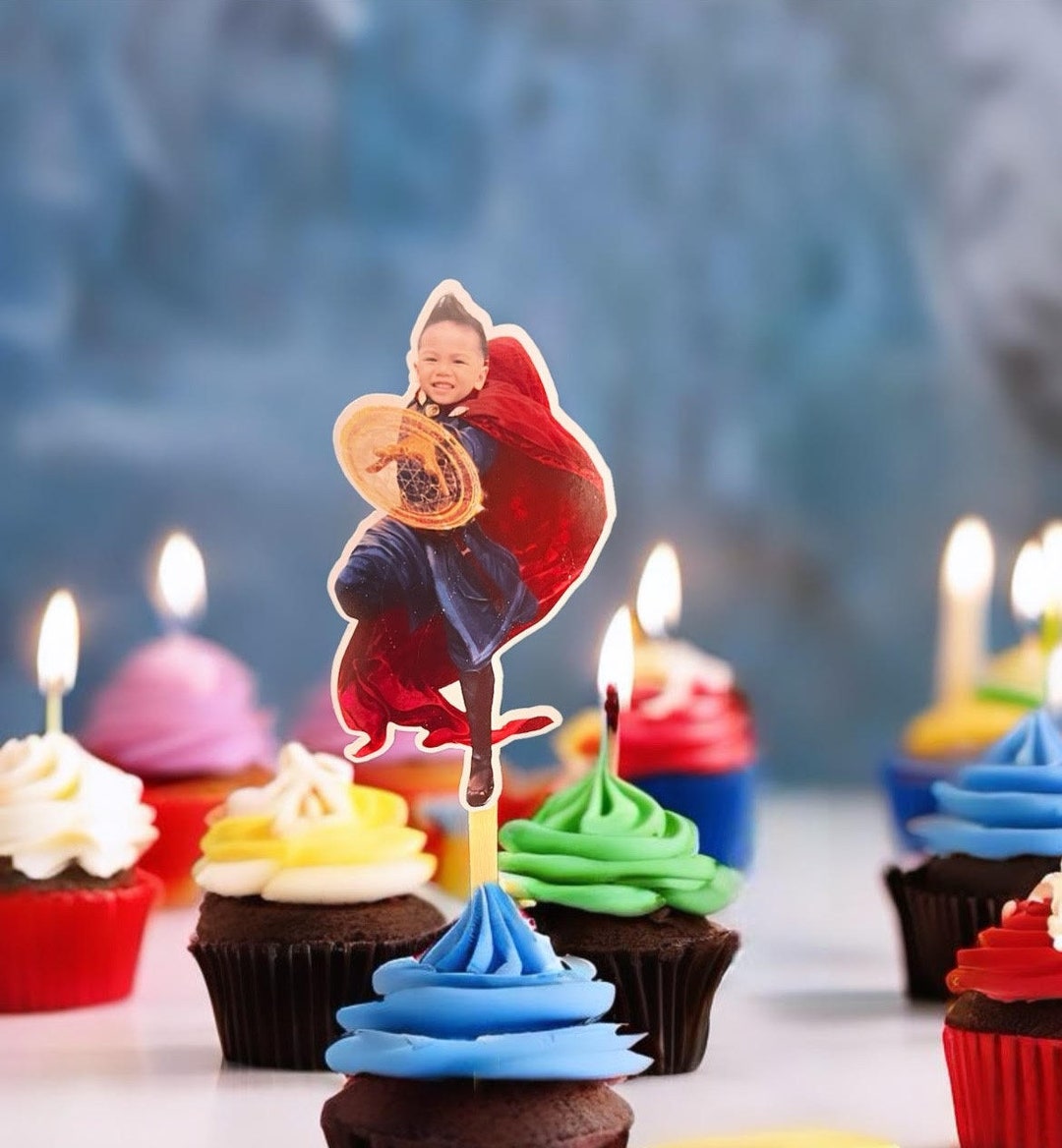 Personalized Dr Strange Cupcake Toppers - Set of 12 | Personalize With Your Face | - Etsy