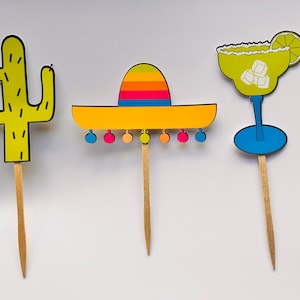 Fiesta Cupcake Toppers - Set of 12 | Fiesta Party | Cinco De Mayo - Etsy