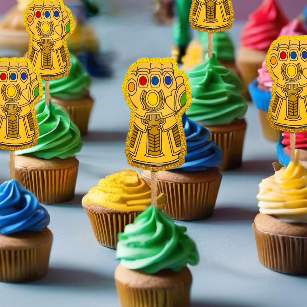Infinity Gauntlet Cupcake Toppers - Set of 12 | Avengers Party - Etsy