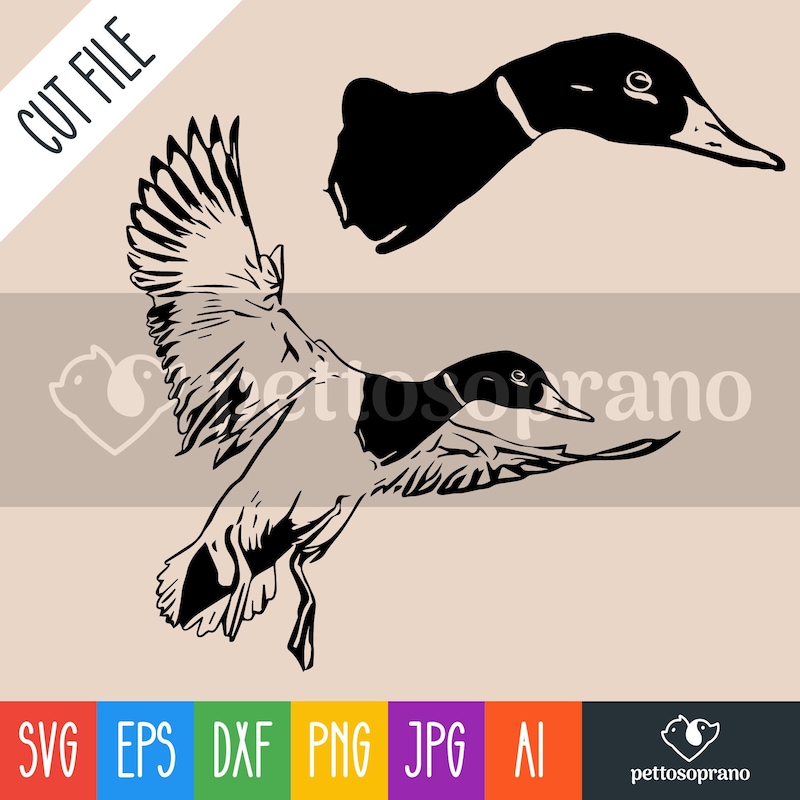 Duck Flying Svg - Etsy