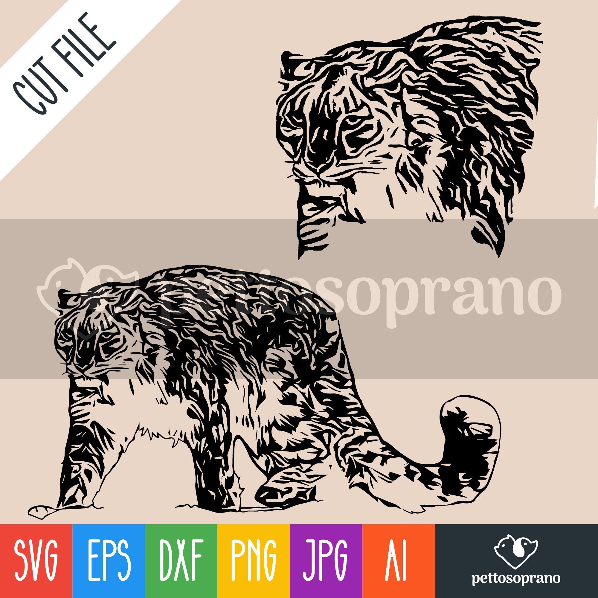 Snow Leopard Silhouette